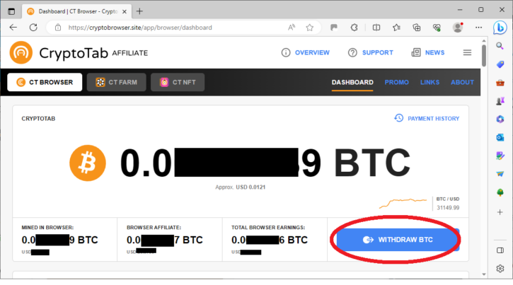 CryptoTab（クリプトタブ）出金ができない問題 解決編 | しばてんログ